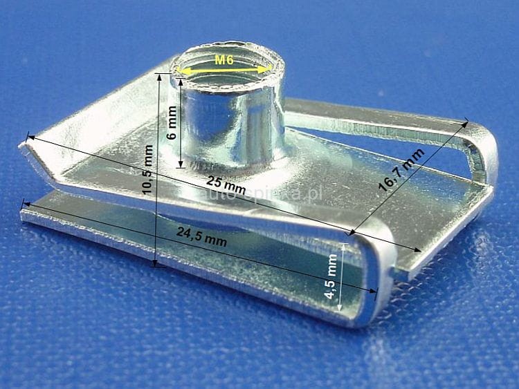 ASM62407 Blaszka M6 25x17 kolor srebrny 51127070202 7703046034 7731367 ...